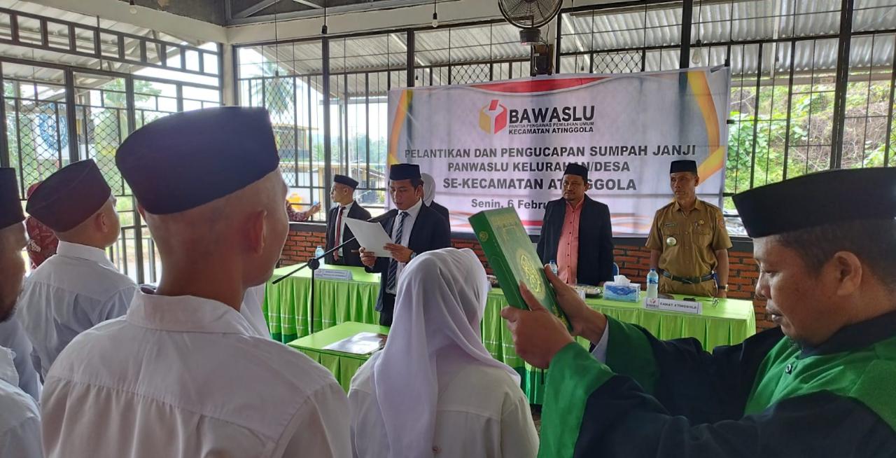 Jelang Pemilu 2024, Panwaslu Kecamatan Atinggola Resmi Lantik Panwaslu ...