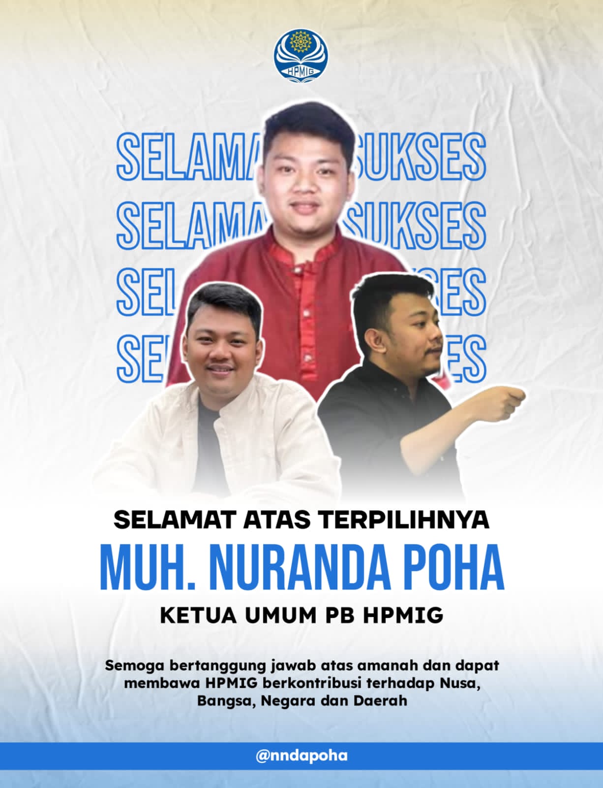 Aklamasi, Nanda Poha Nahkodai PB HPMIG Periode 2023-2025 - Prosesnews.id